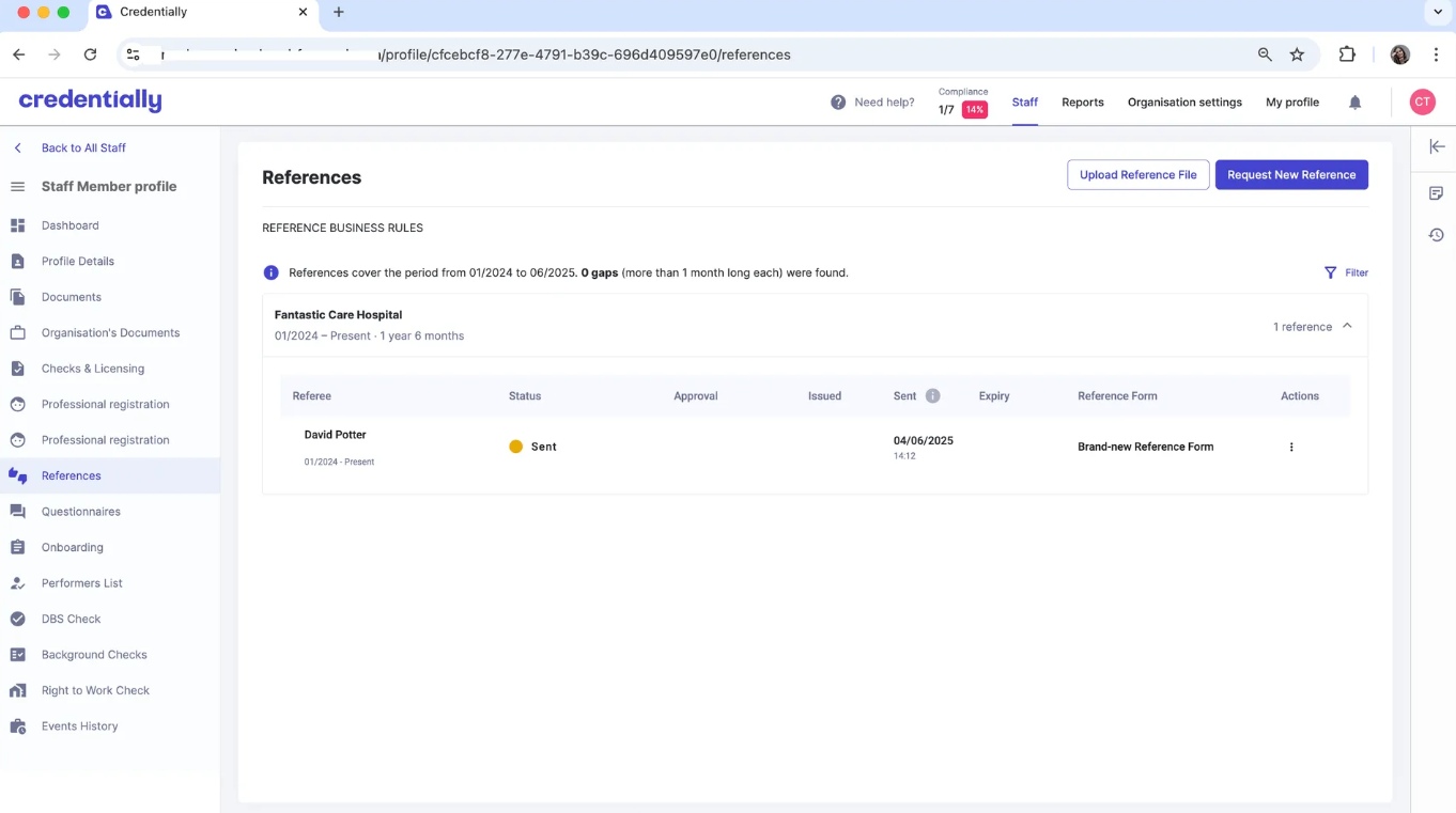 Employment Details in Reference Requests